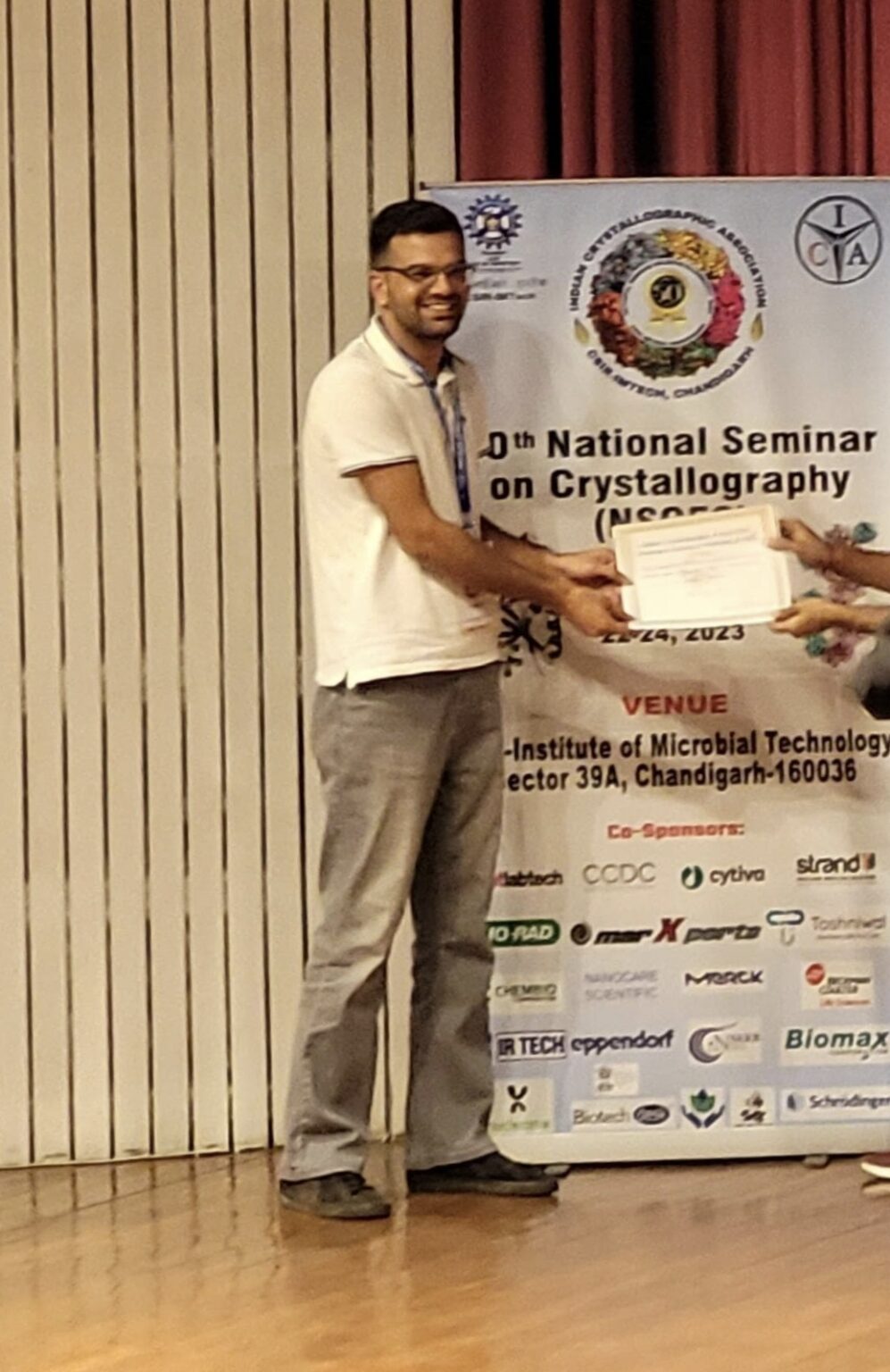 Ketul Saharan from Dr. Dileep Vasudevan’s laboratory won the best poster presentation award in ...